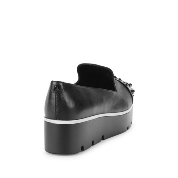 Karl Lagerfeld | Shoes | Silver Black Studded Metallic Gunmetal Toe ...